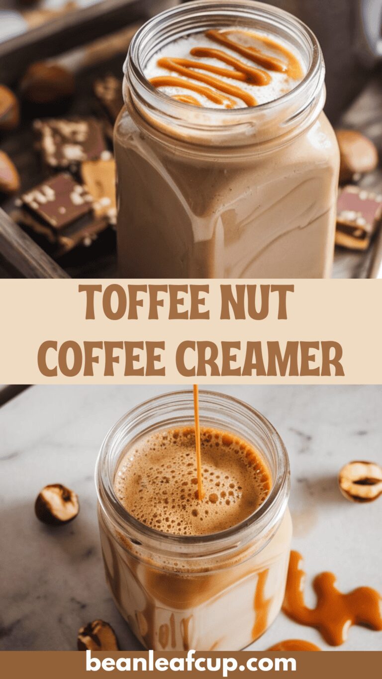 Homemade Toffee Nut Coffee Creamer - Bean Leaf Cup
