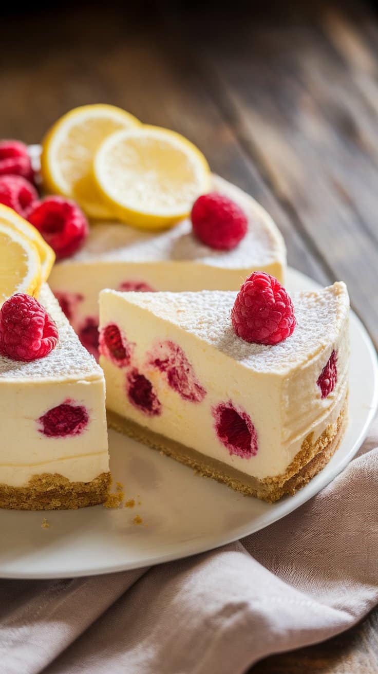 Lemon Raspberry Cheesecake