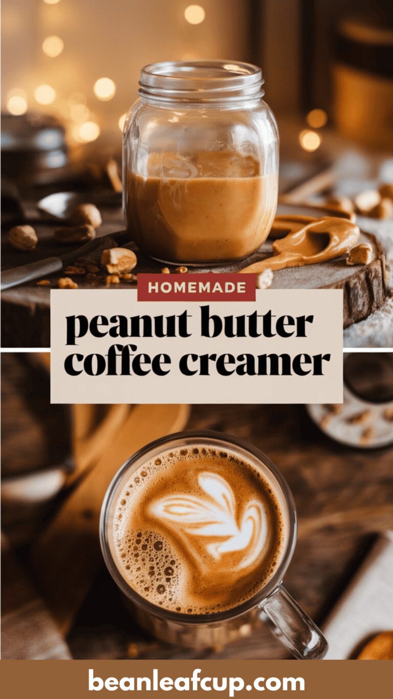 Homemade Peanut Butter Coffee Creamer - Bean Leaf Cup