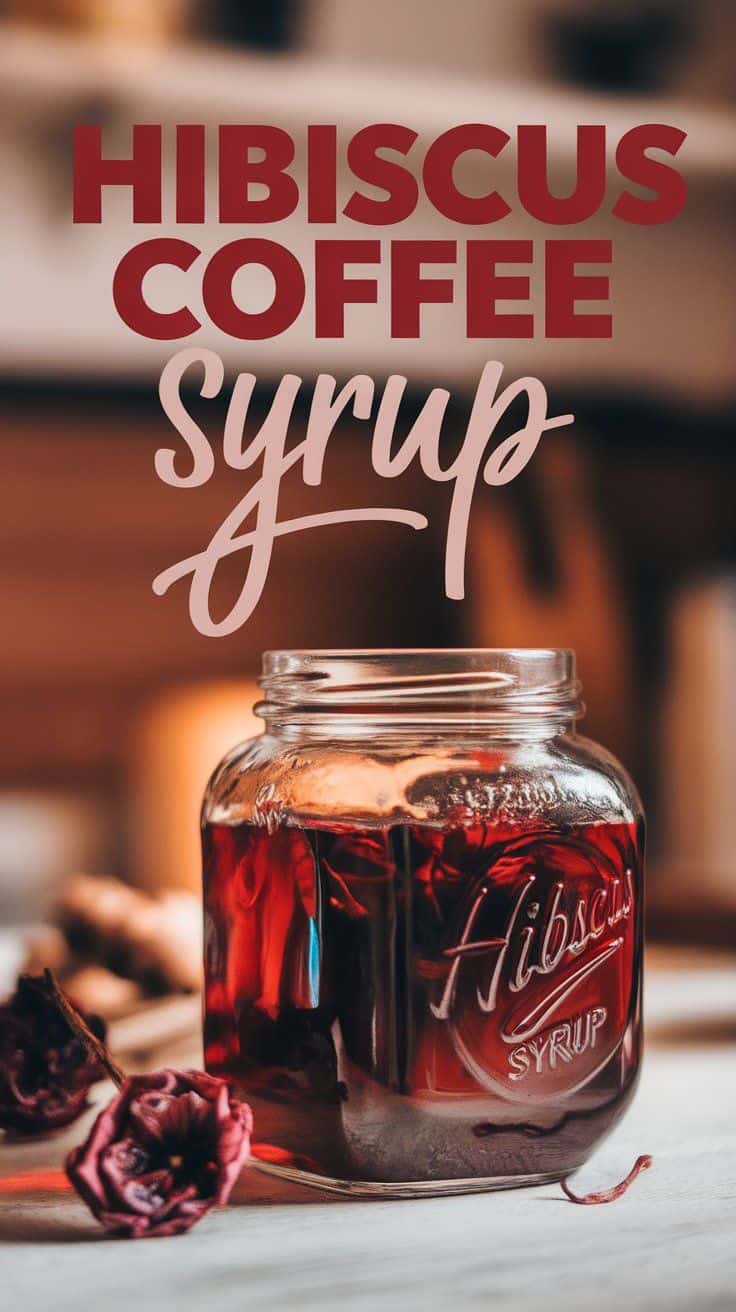 Homemade Hibiscus Coffee Syrup