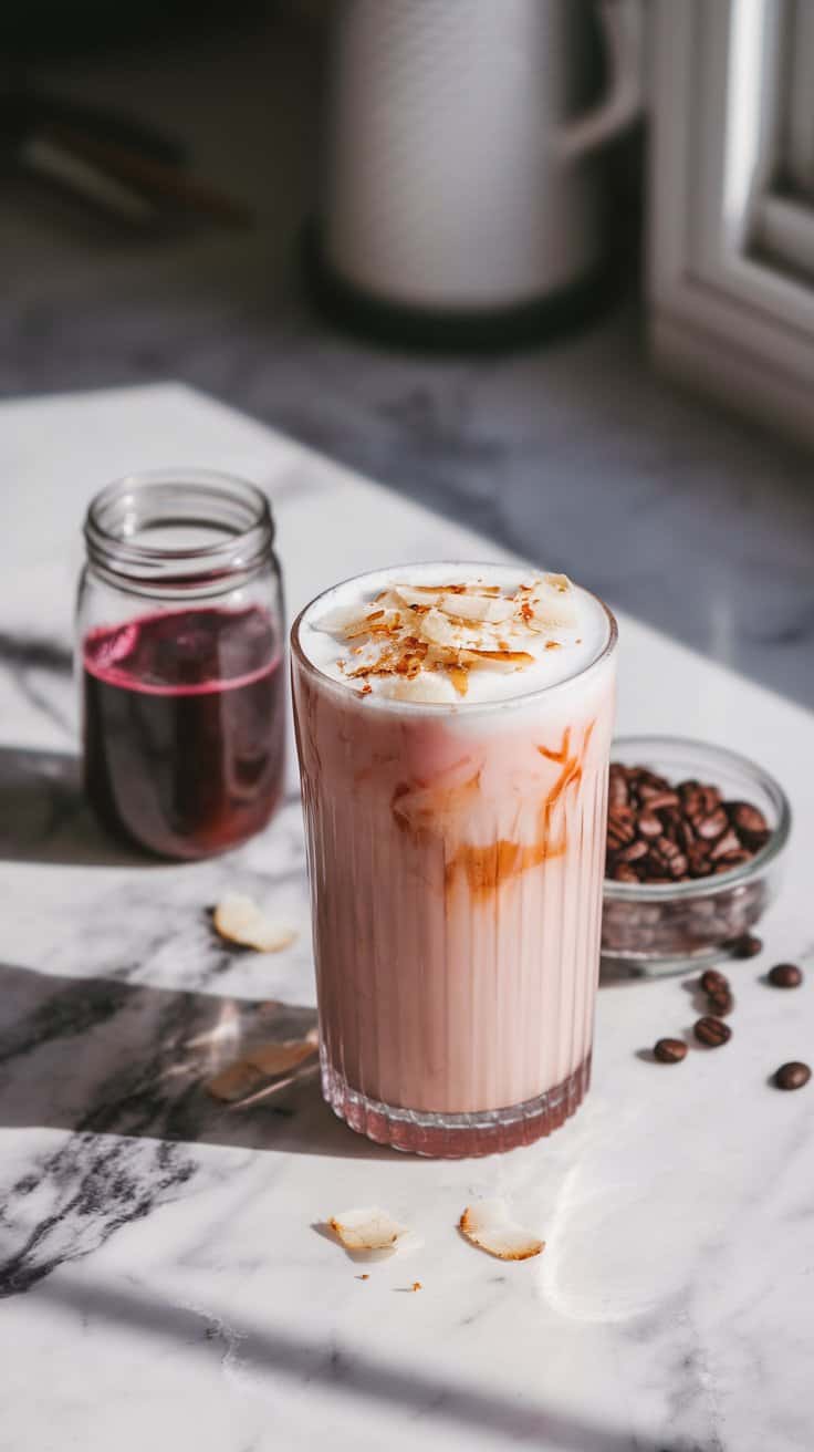 Pink Coconut Iced Latte