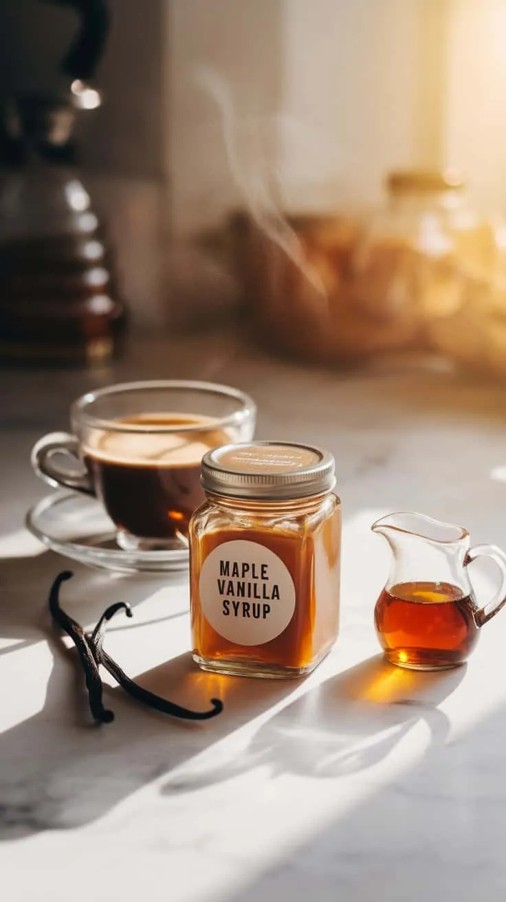 Homemade Maple Vanilla Coffee Syrup