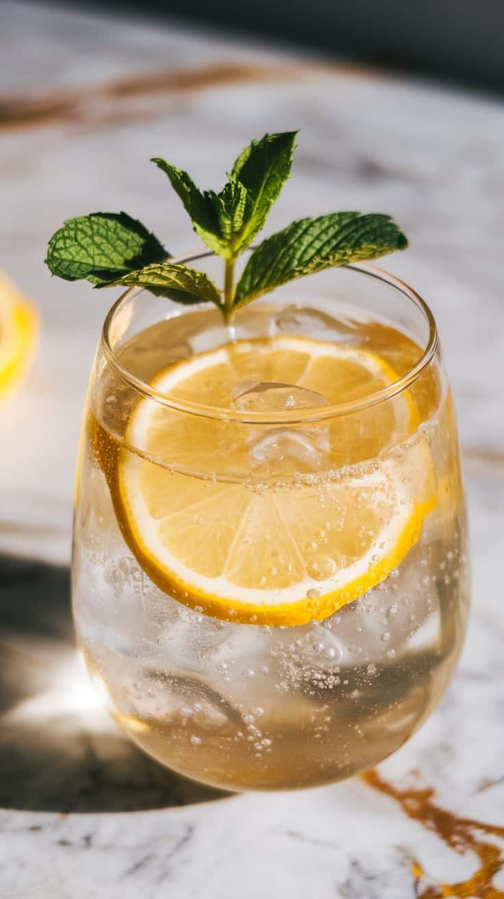 Refreshing Meyer Lemon Sparkling Water