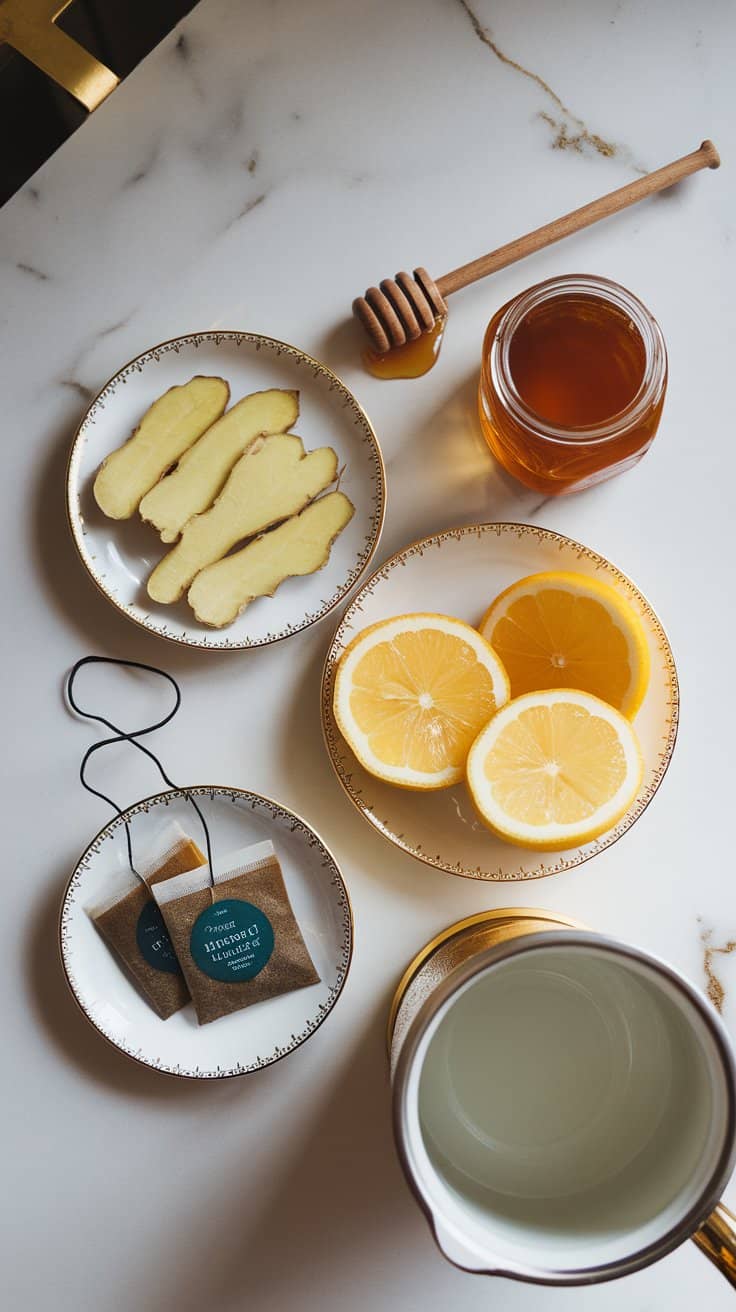 Cozy Ginger Lemon Honey Tea