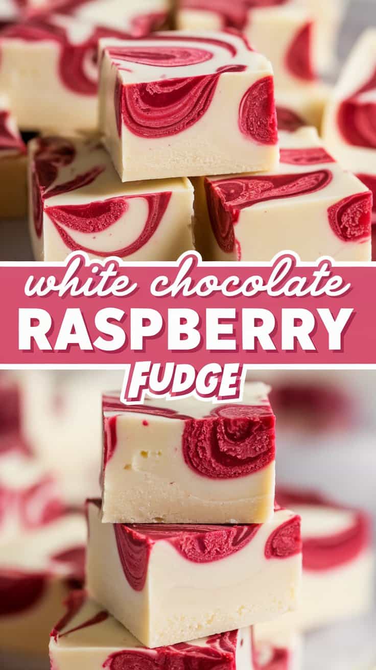 White Chocolate Raspberry Fudge