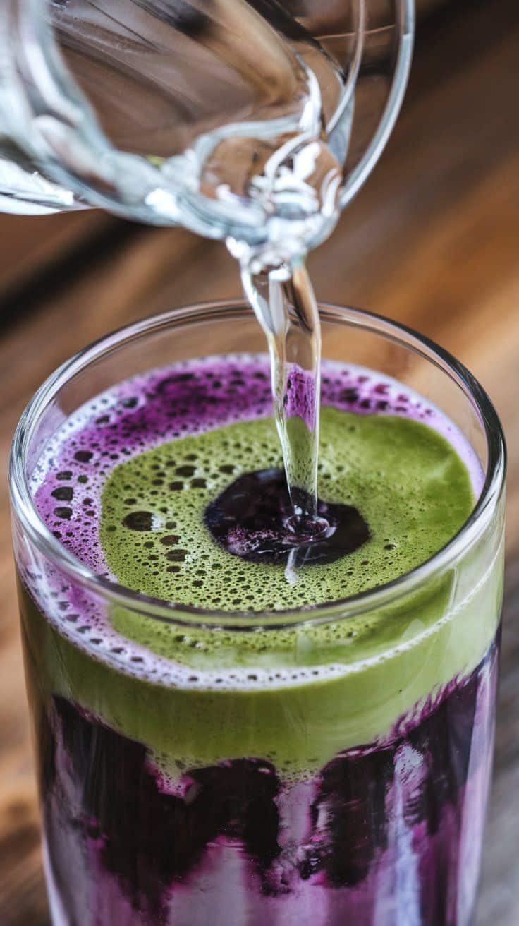 Blueberry Lemon Matcha Fizz