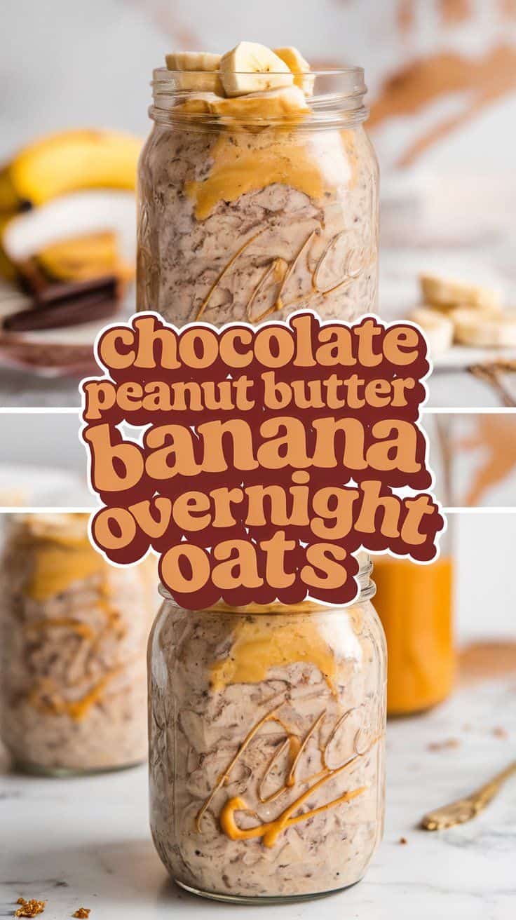 Chocolate Peanut Butter Banana Overnight Oats