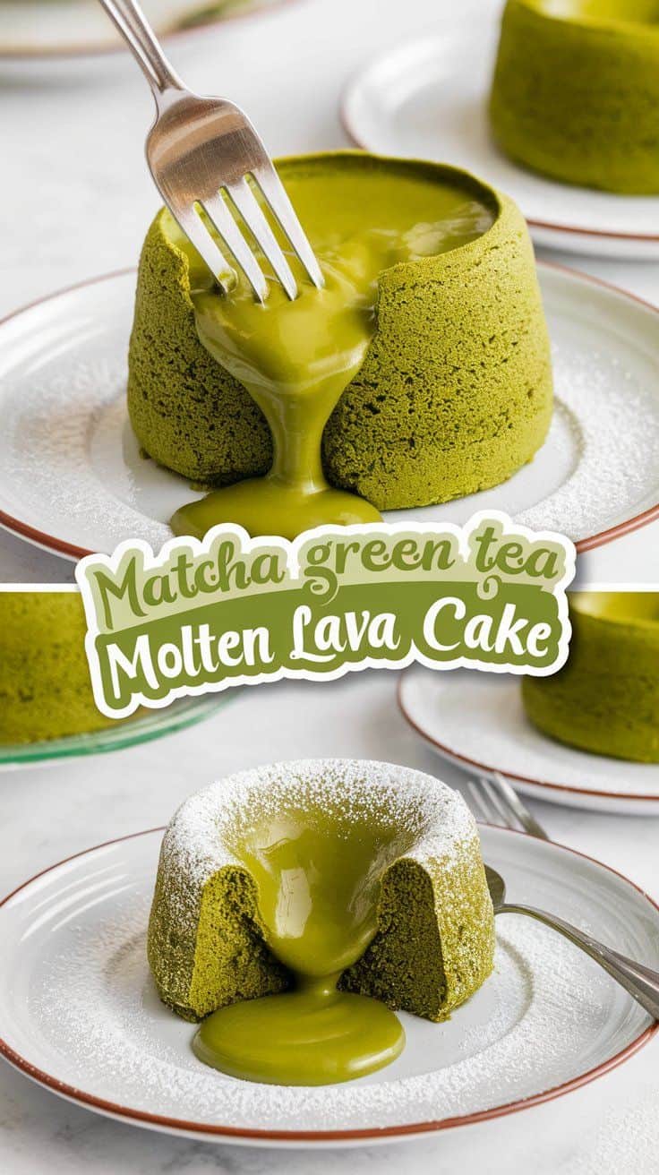 Matcha Green Tea Molten Lava Cakes