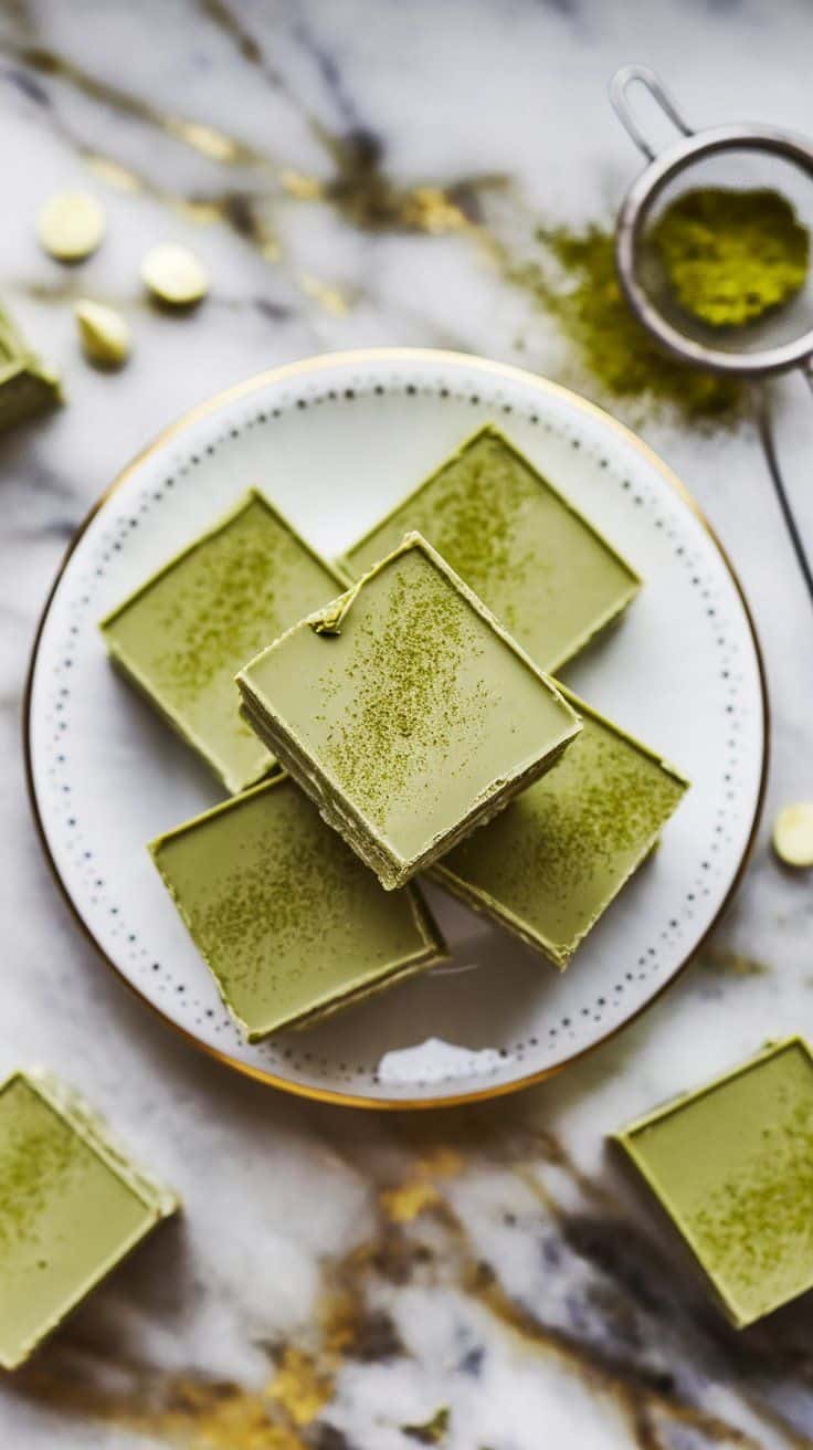 Matcha White Chocolate Fudge