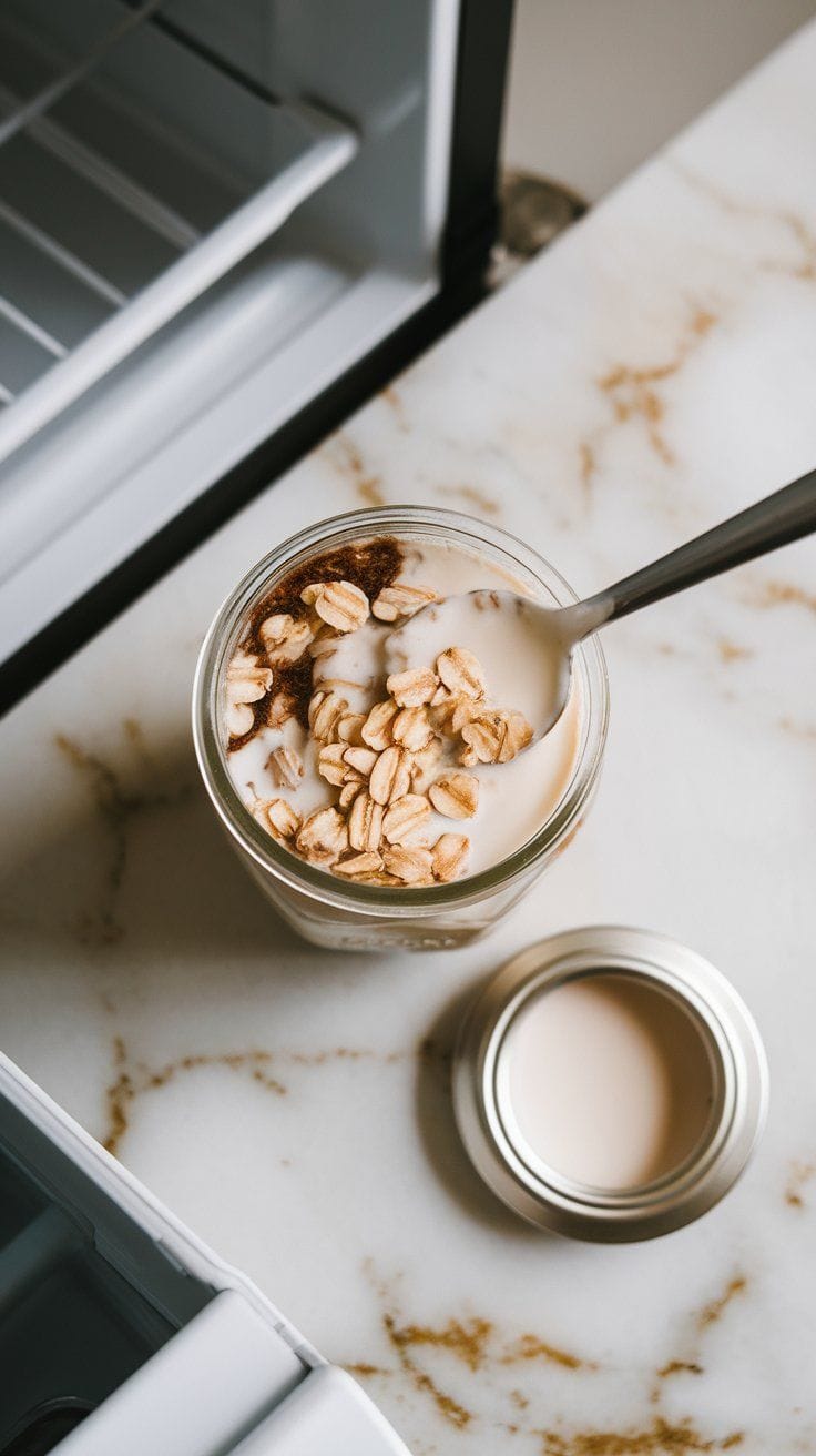 Vanilla Cold Brew Coffee Overnight Oats ☕🥣