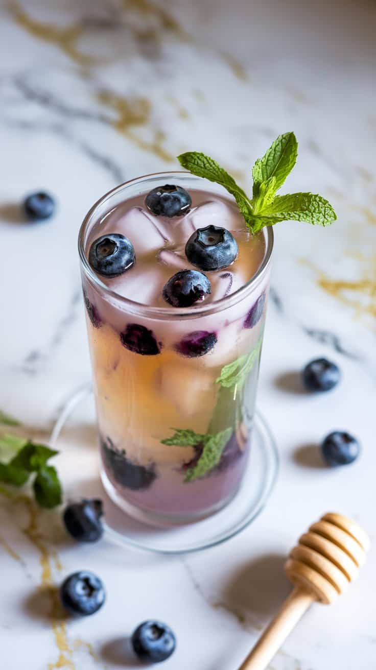 Refreshing Iced Blueberry Green Tea