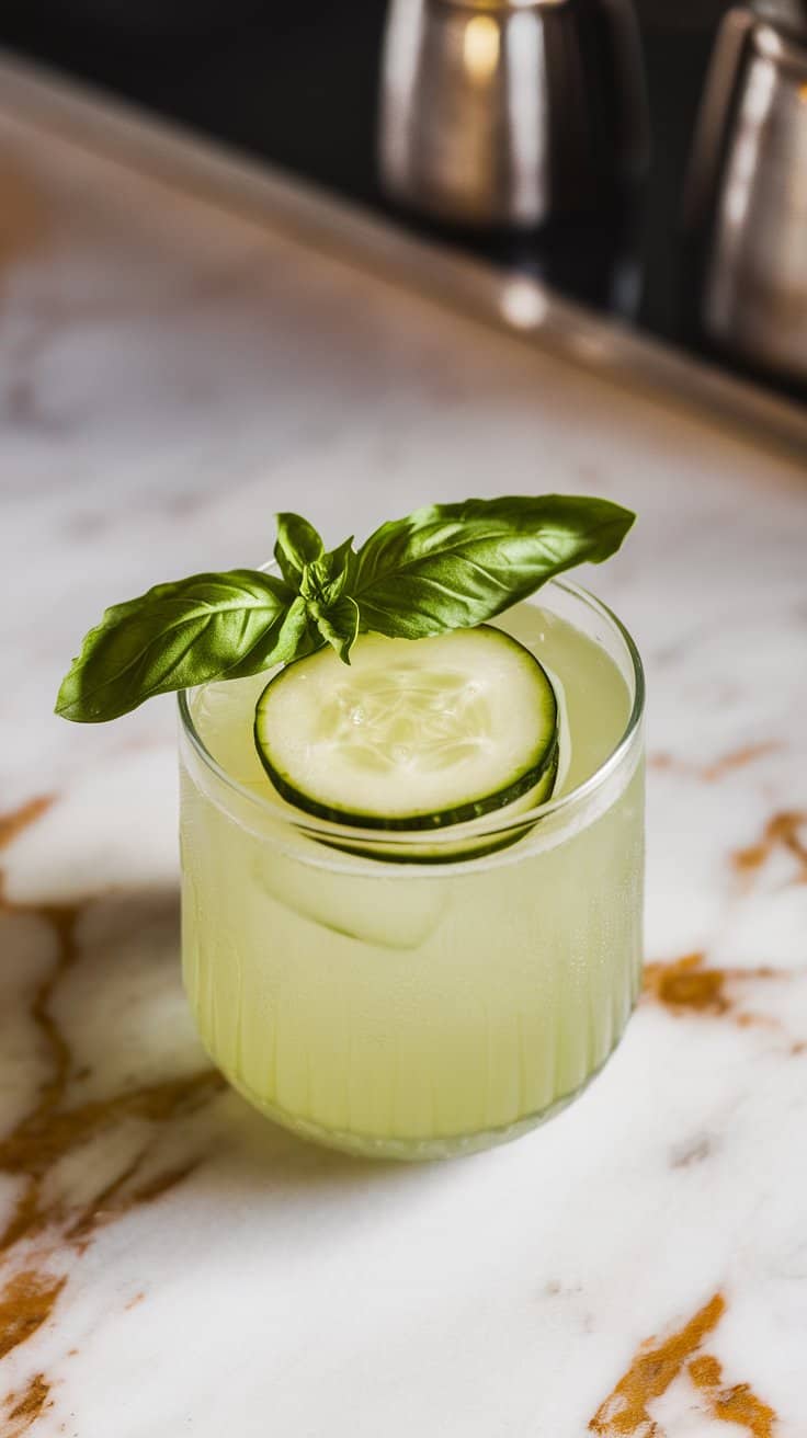 Refreshing Cucumber Basil Gimlet