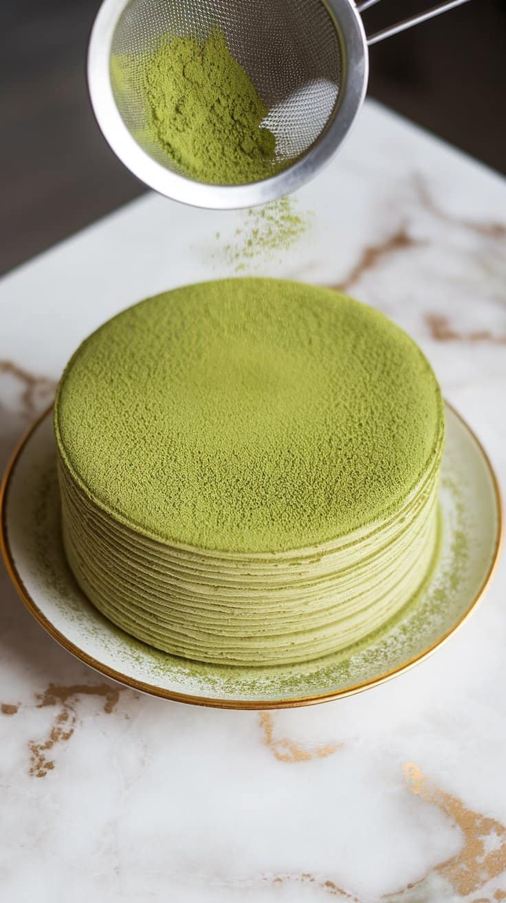Matcha Mille Crepe Cake