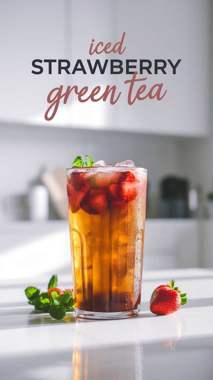 Refreshing Iced Strawberry Green Tea - Gabi Health