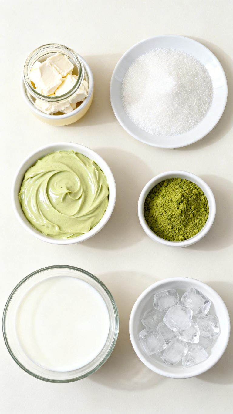 Iced Pistachio Matcha Latte with Cream Cheese Foam