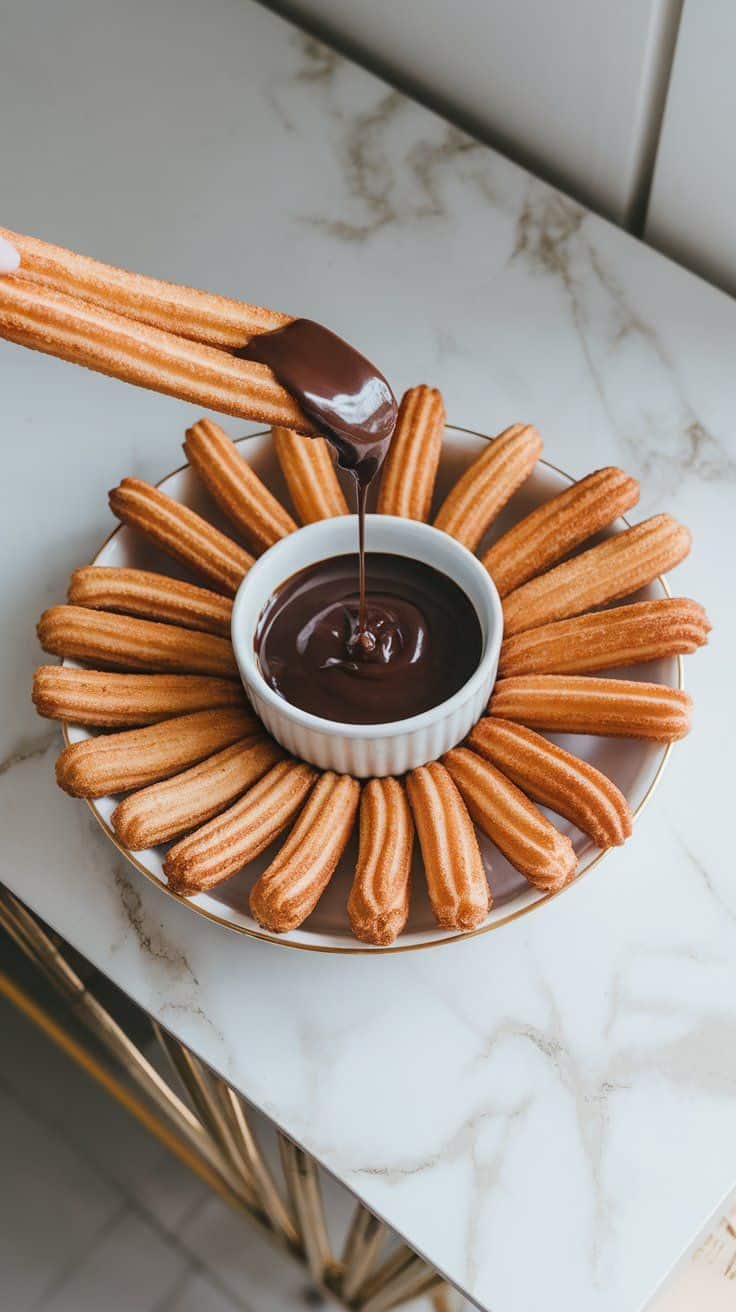 Cinnamon Churros with Coffee Chocolate Sauce