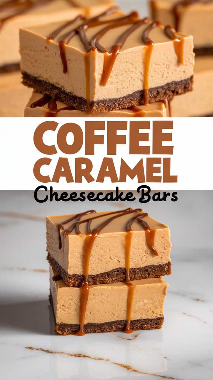 Coffee Caramel Cheesecake Bars