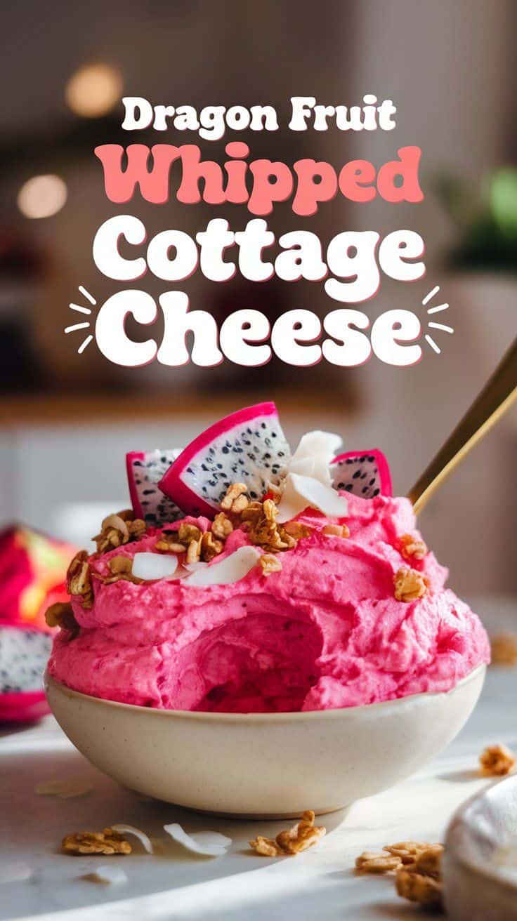 Delicious Dragon Fruit Whipped Cottage Cheese