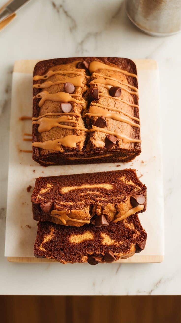 Peanut Butter Chocolate Banana Bread