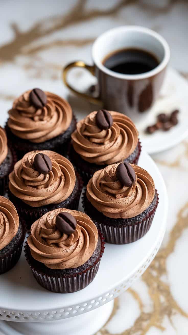 Chocolate Coffee Cupcakes with Mocha Buttercream Frosting