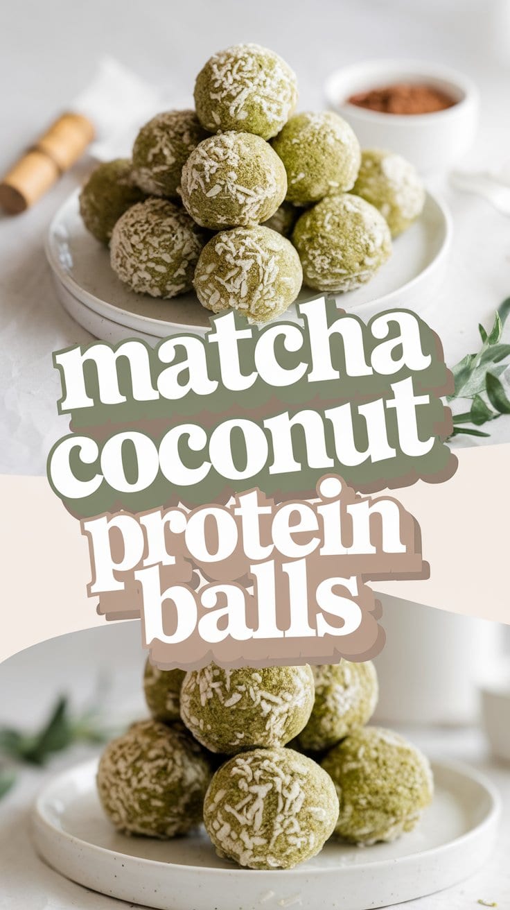 Matcha Coconut Protein Balls