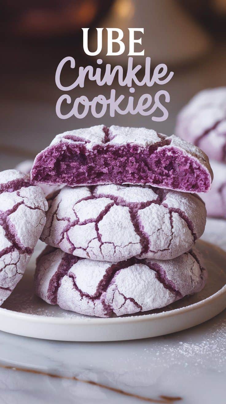Ube Crinkle Cookies