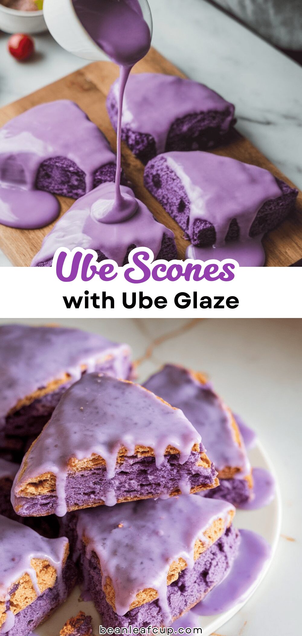 Ube Scones with Ube Glaze