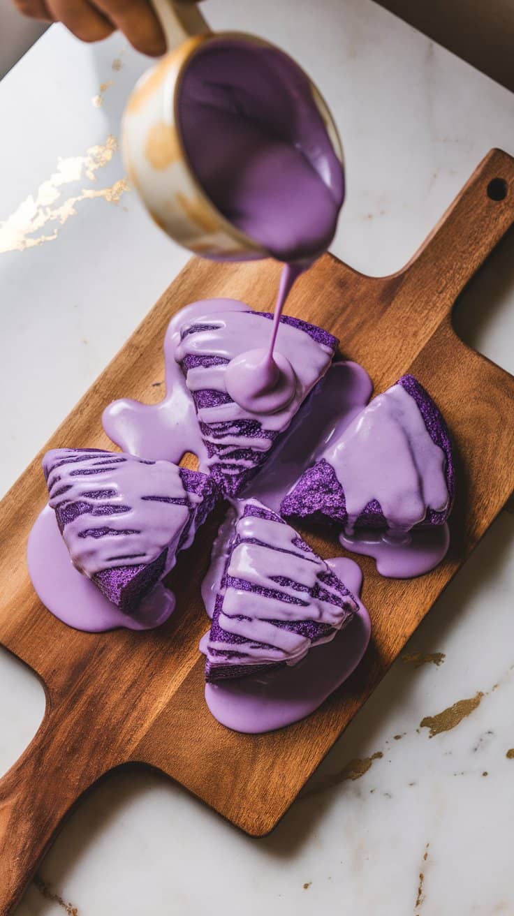 Ube Scones with Ube Glaze