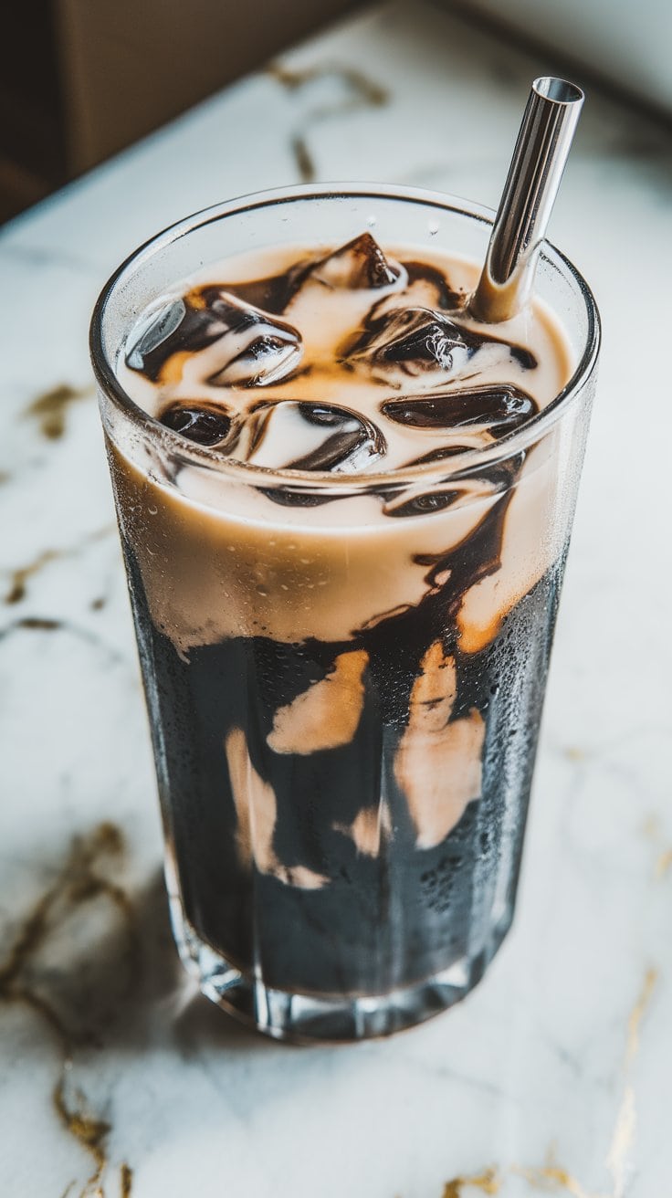 Charcoal Milk Tea (with Roasted Oolong + Sweet Cream)