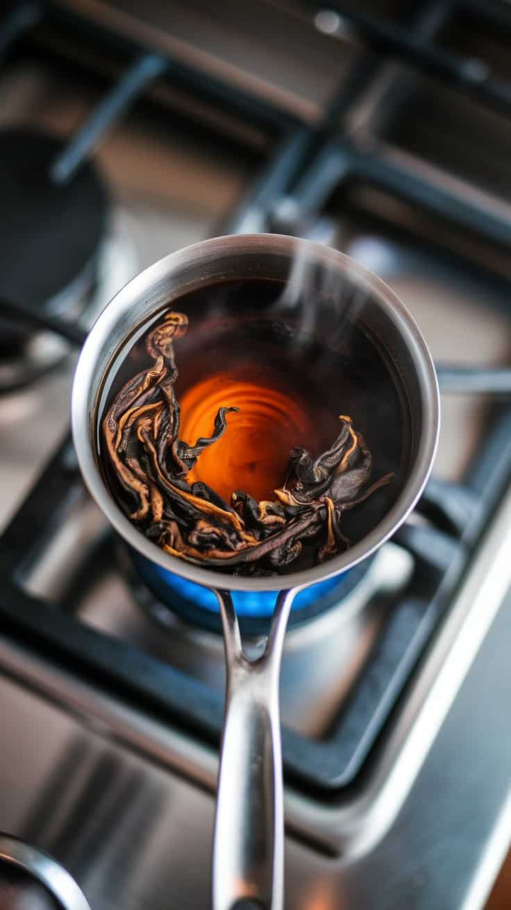 Charcoal Milk Tea (with Roasted Oolong + Sweet Cream)