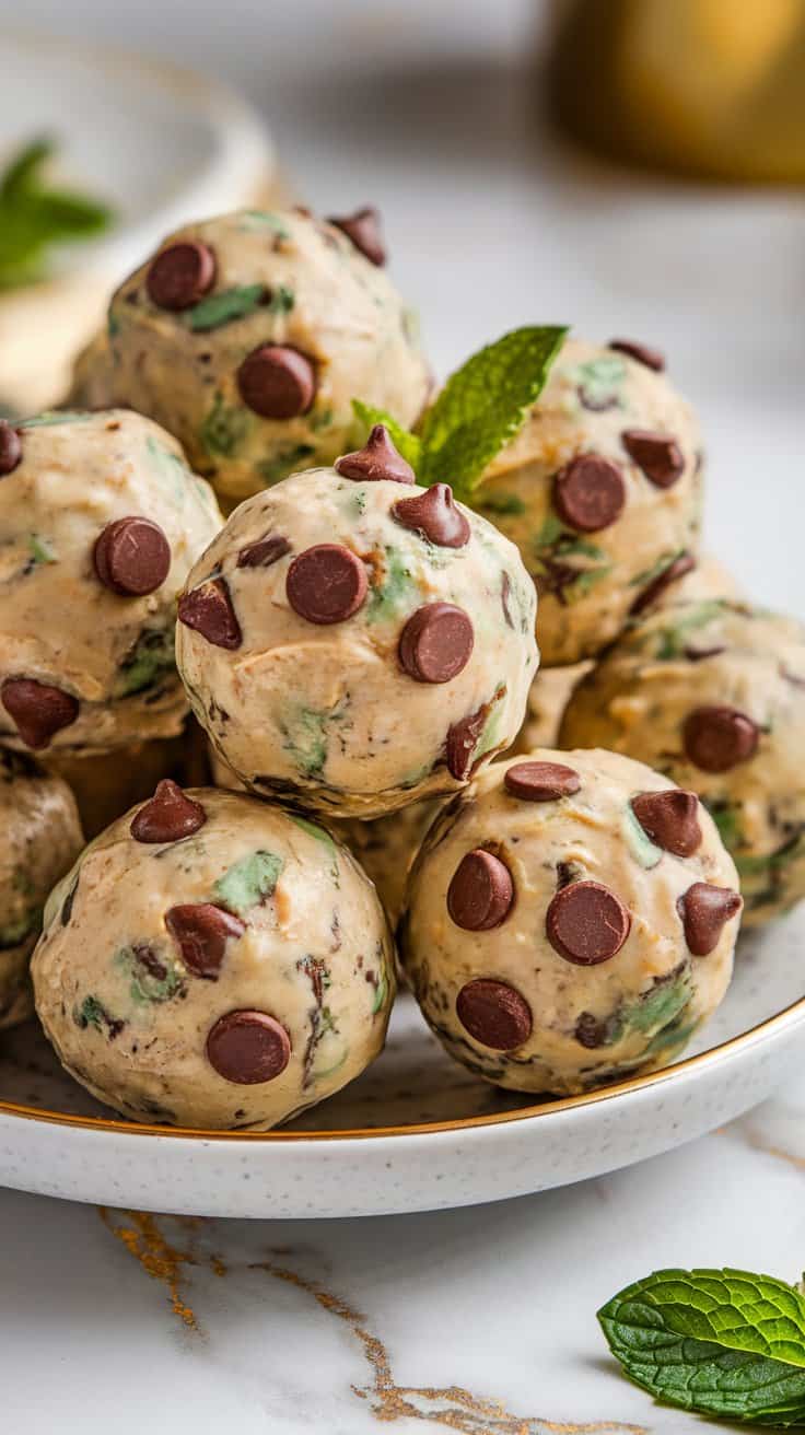 Mint Chocolate Chip Protein Balls