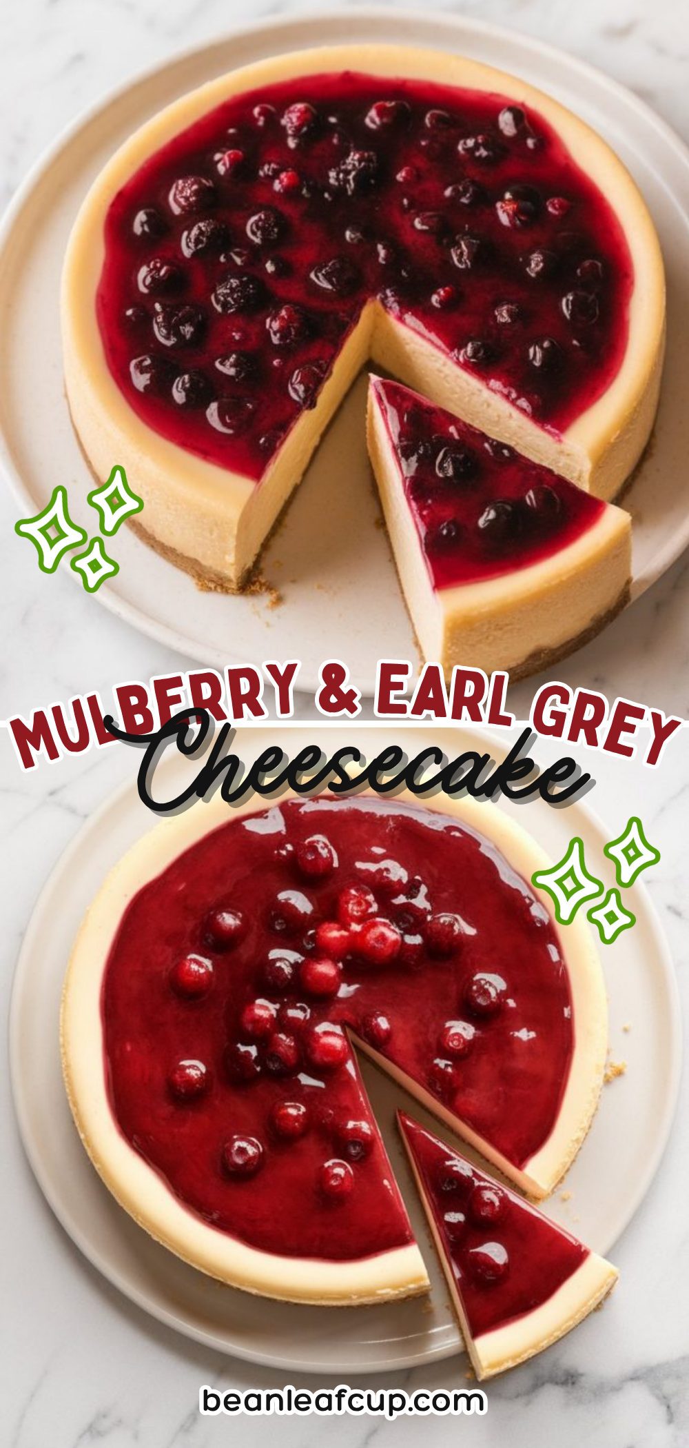 Mulberry & Earl Grey Cheesecake (Baked)