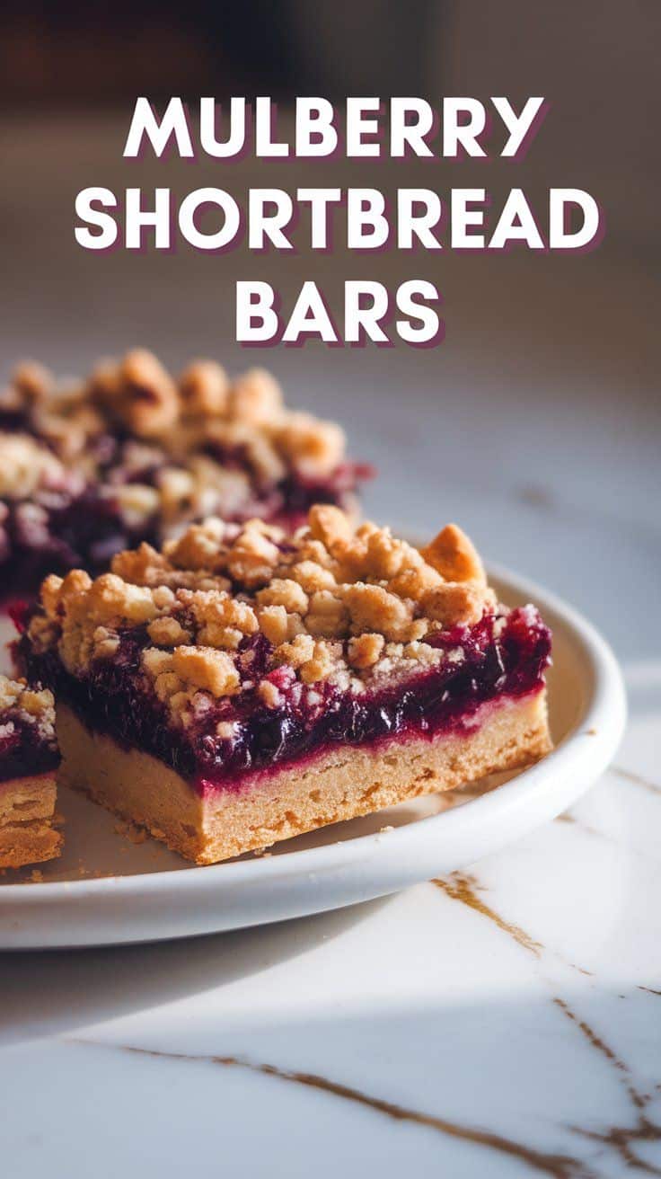 Mulberry Shortbread Bars