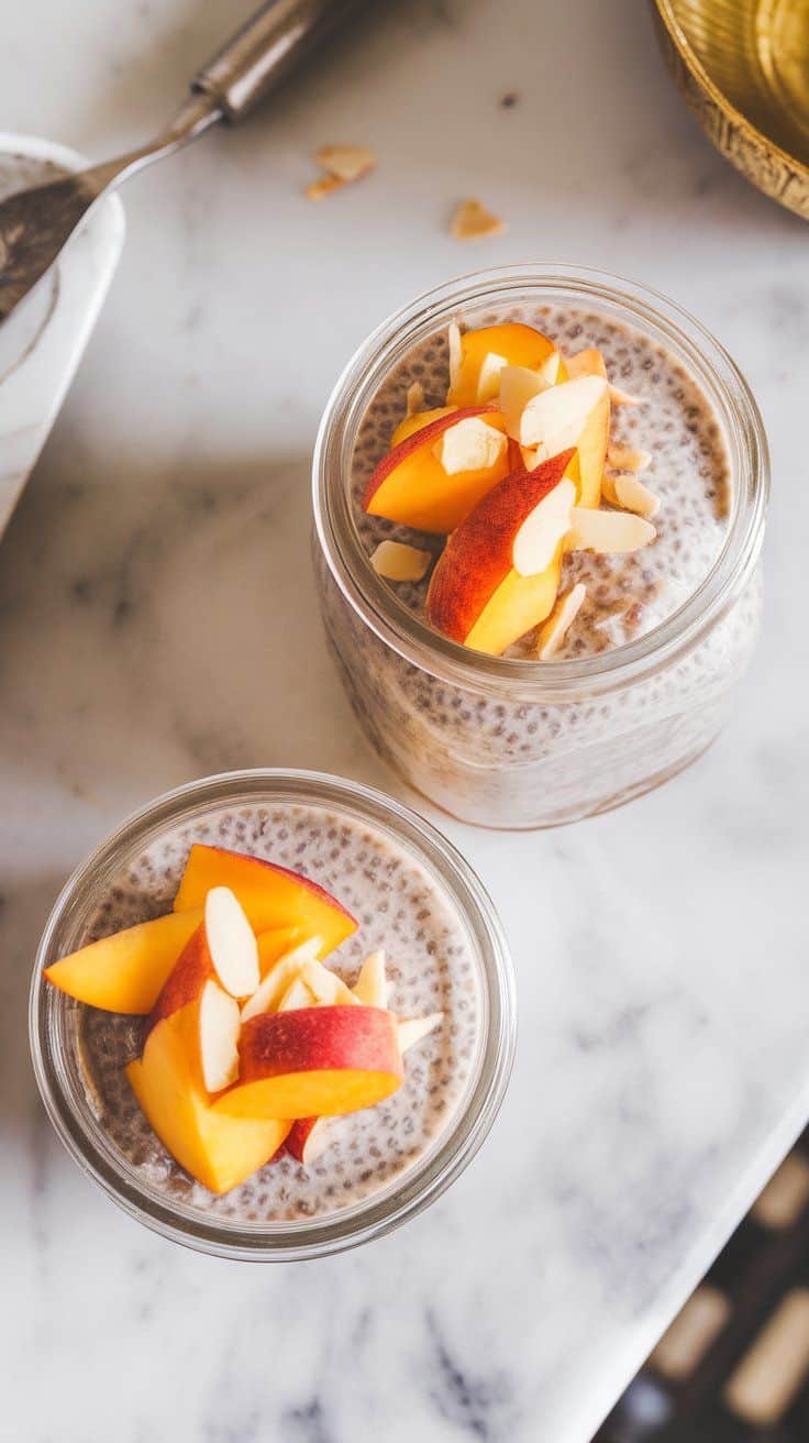 Peach Almond Chia Pudding