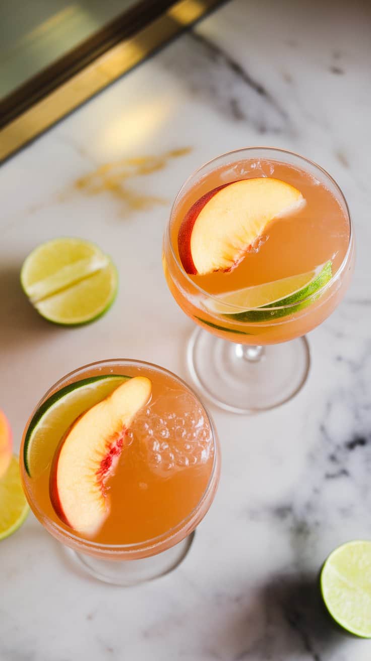 Peach Ginger Fizz Mocktail