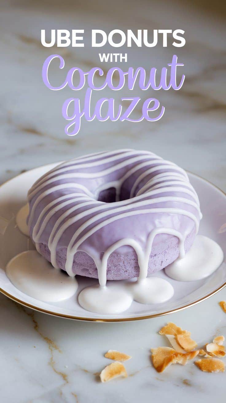 Ube Donuts with Coconut Glaze