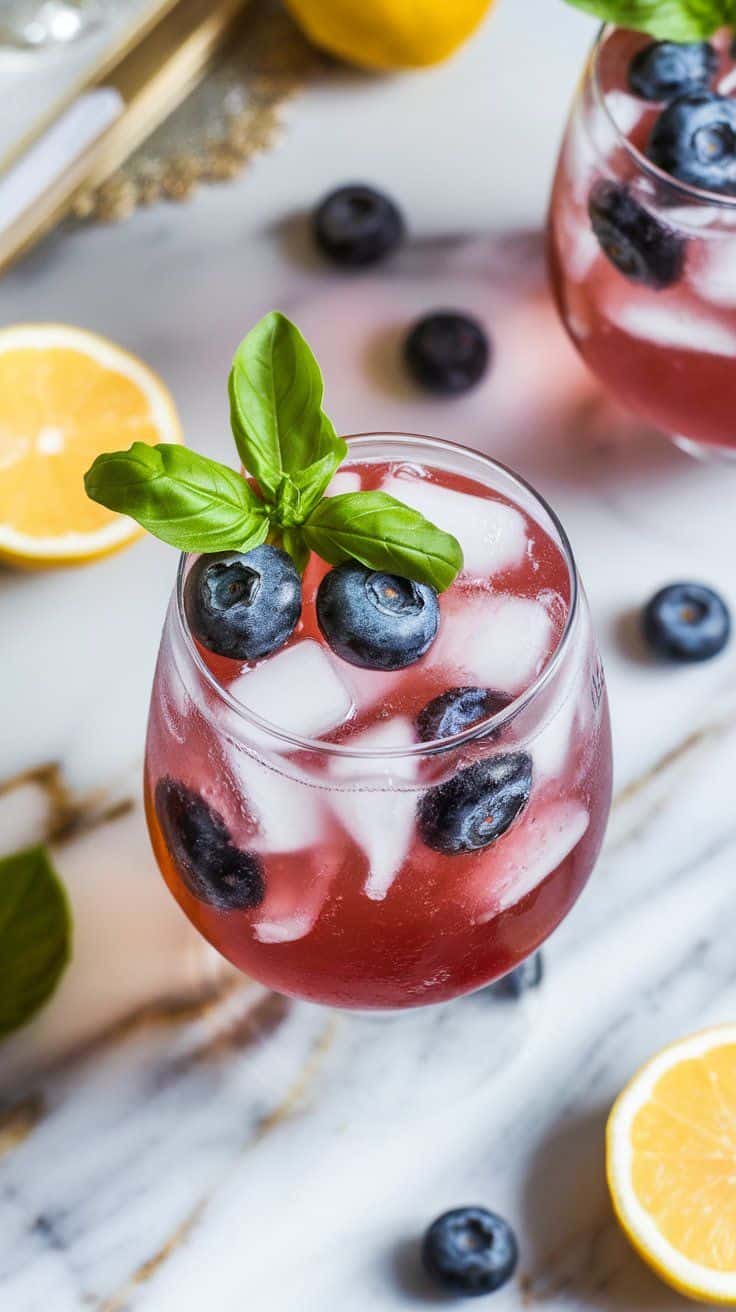 Blueberry Basil Moon Punch