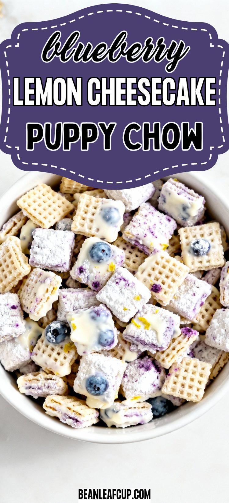 Blueberry Lemon Cheesecake Puppy Chow