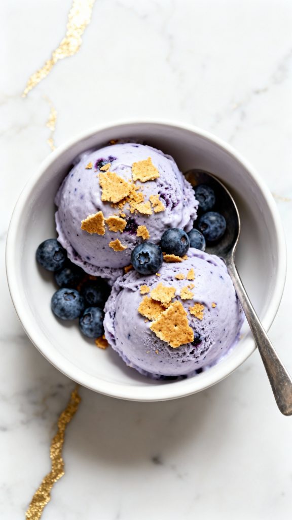 Ninja Creami Blueberry Cheesecake Protein Ice Cream - Bean Leaf Cup