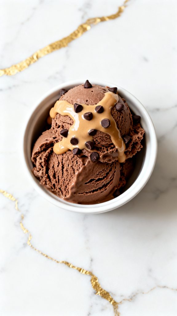 Ninja Creami Peanut Butter Chocolate Protein Ice Cream - Bean Leaf Cup