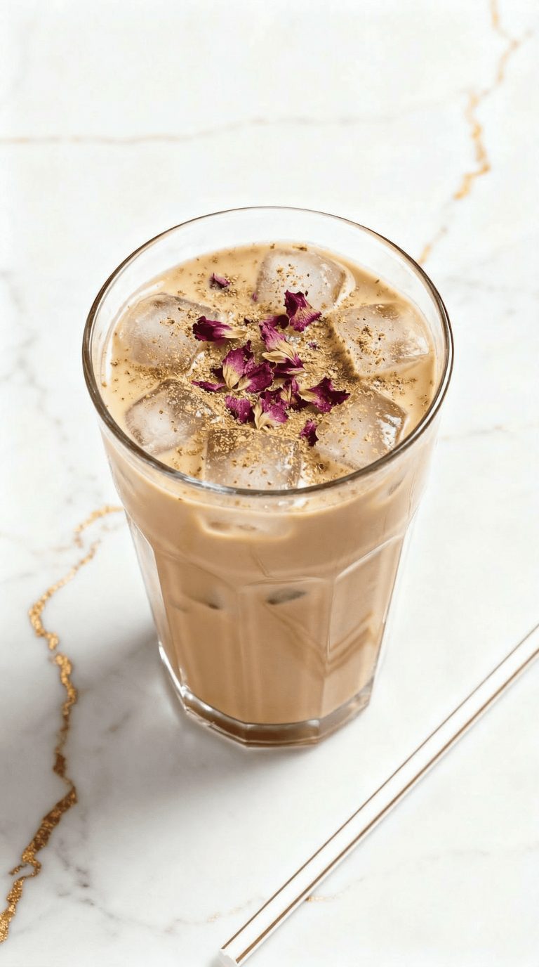 Iced Cardamom Rose Latte - Bean Leaf Cup