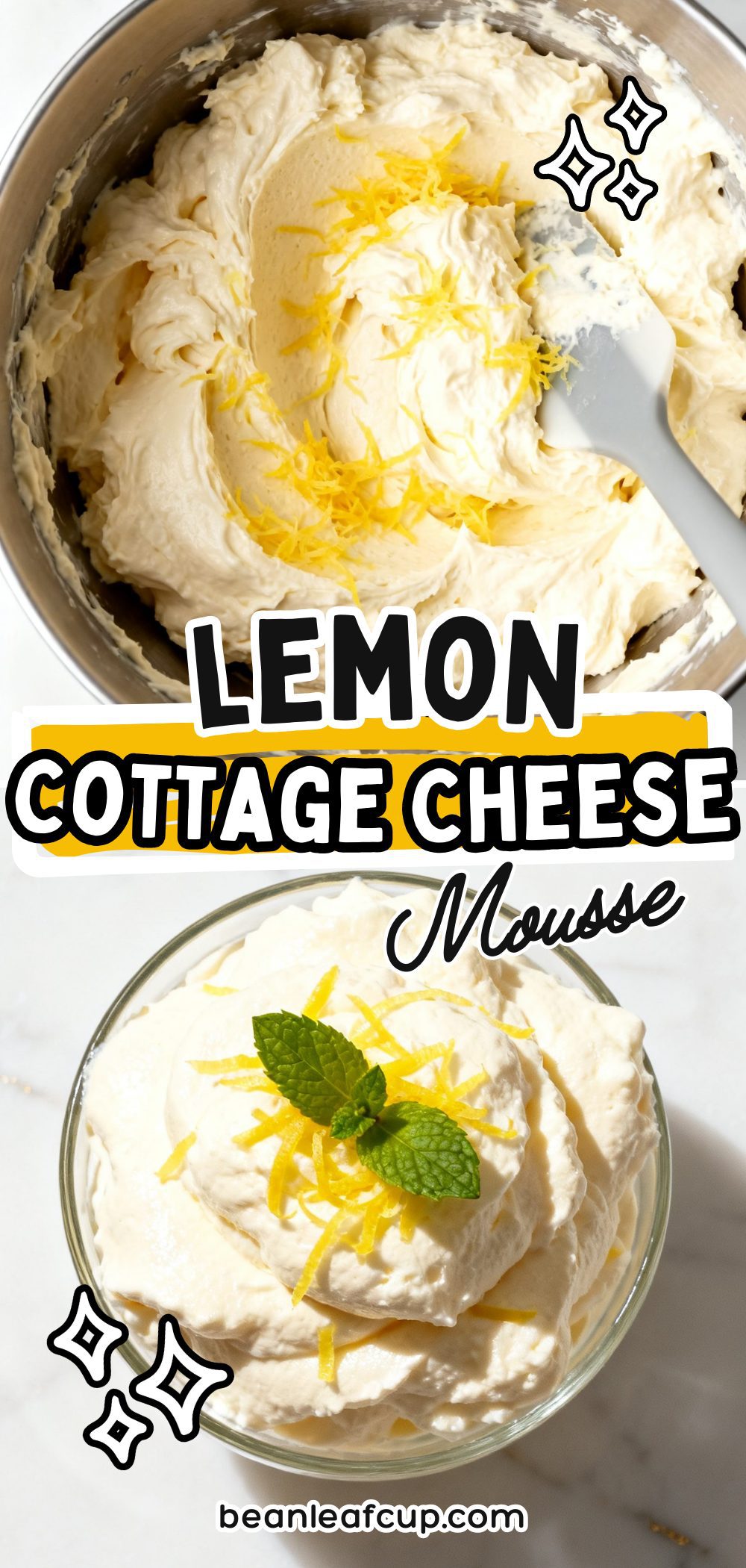 Lemon Cottage Cheese Mousse - Bean Leaf Cup